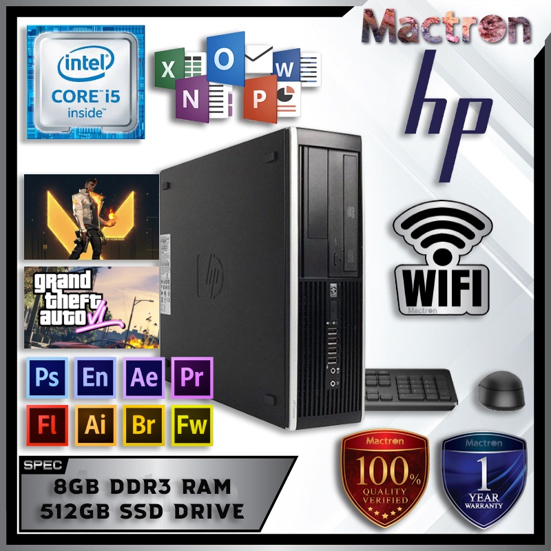 HP SFF PRO 8300 - INTEL CORE I5 QUAD CORE / 8GB DDR3 RAM / 512GB SSD ...