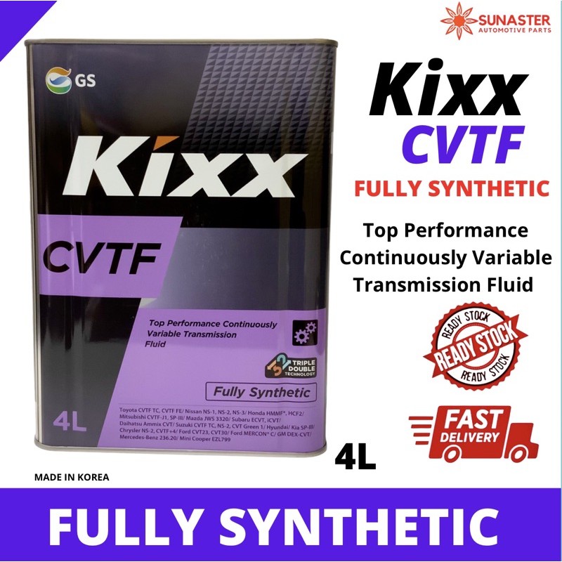 Kixx CVTF Fully Synthetic 4L Minyak CVT Toyota CVTF-TC CVTF-FE Nissan NS2 NS3 Honda HMMF HCF2 ...