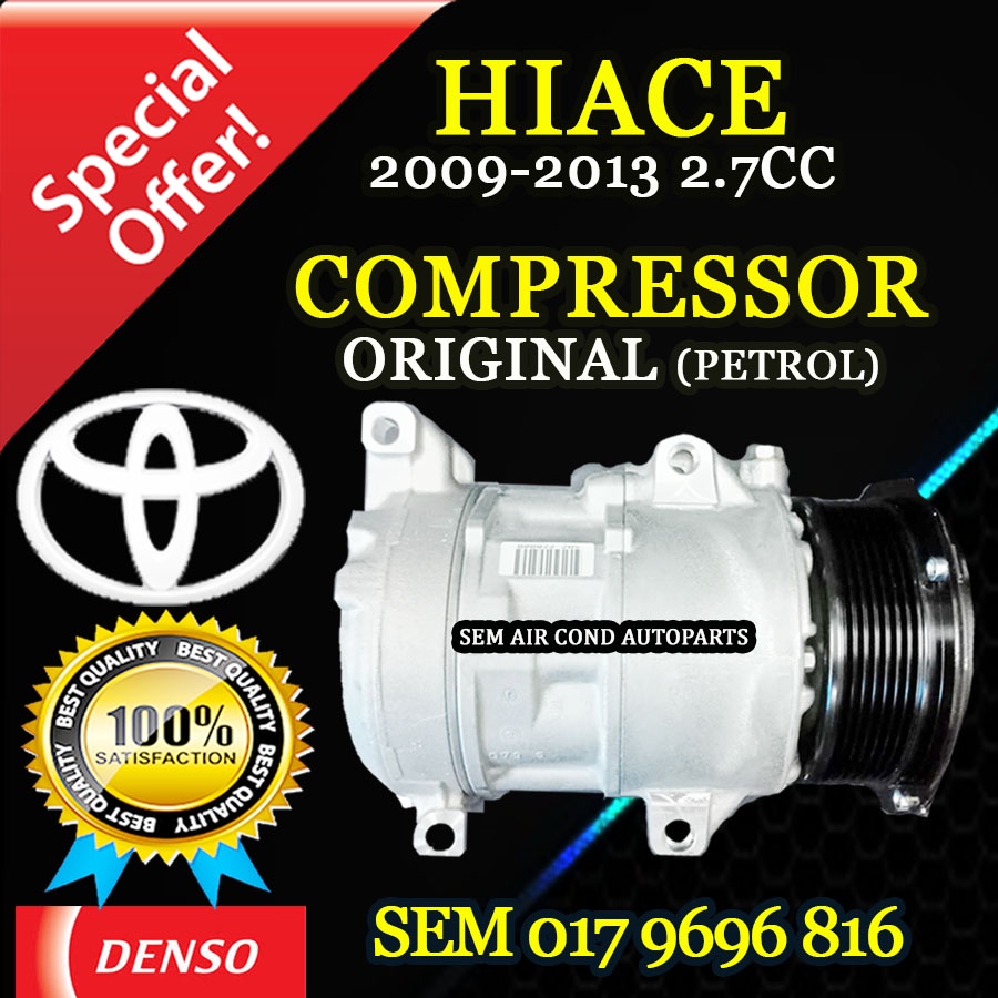 TOYOTA HIACE 2009-2013 YEAR 2.7CC PETROL ORIGINAL DENSO ND COMPRESSOR ...