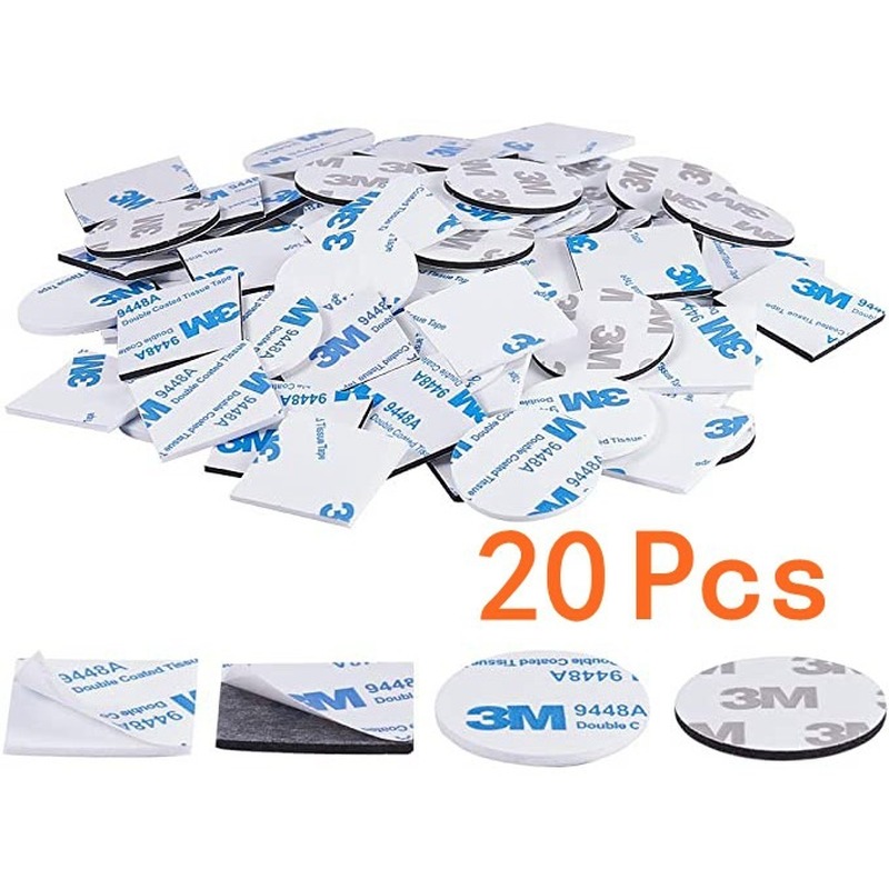20Pcs Double-sided Tape Round/square Strong Tape Installation Tape ...