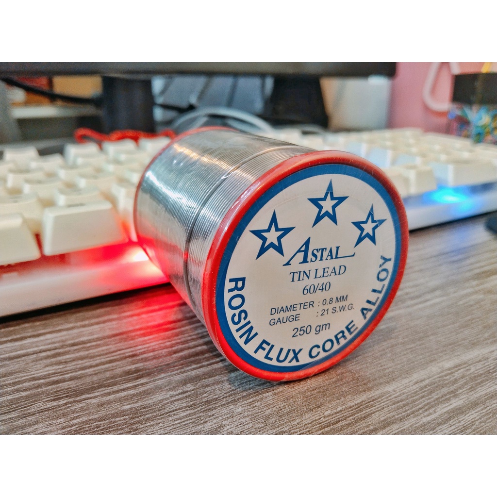 Astal 0.8mm 250g Pateri Timah Tin Lead Soldering Wire Rosin Flux Core ...