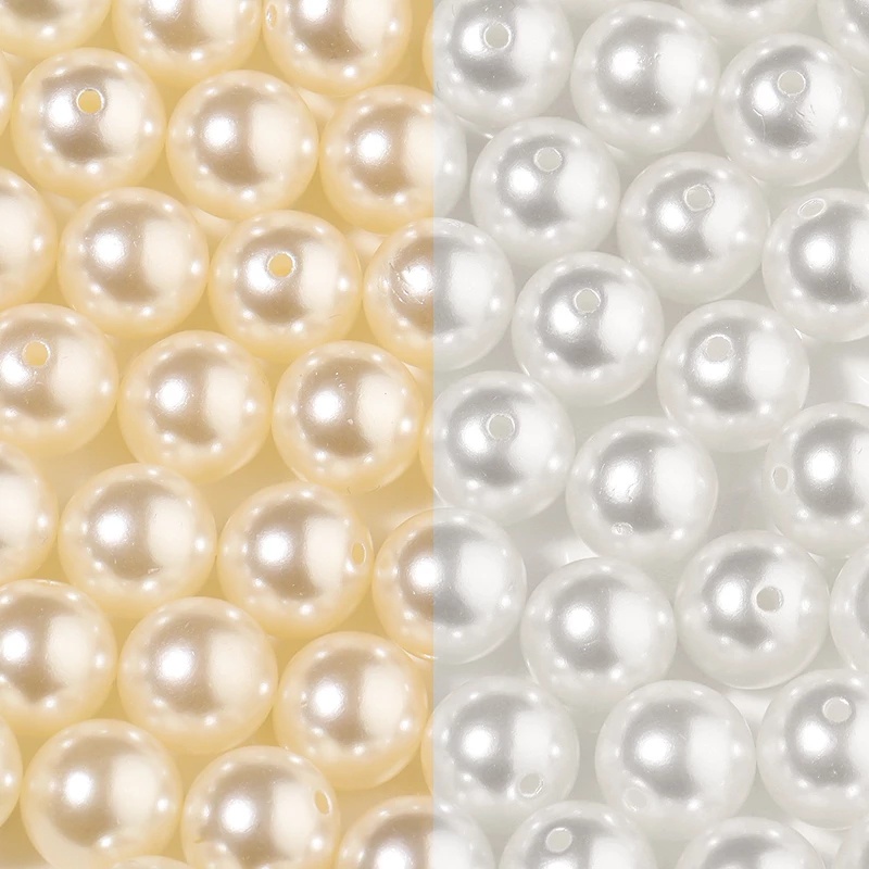 [VES] 50-400Pcs/Bag 3-12mm DIY White Beige Imitation Pearl Beads ...