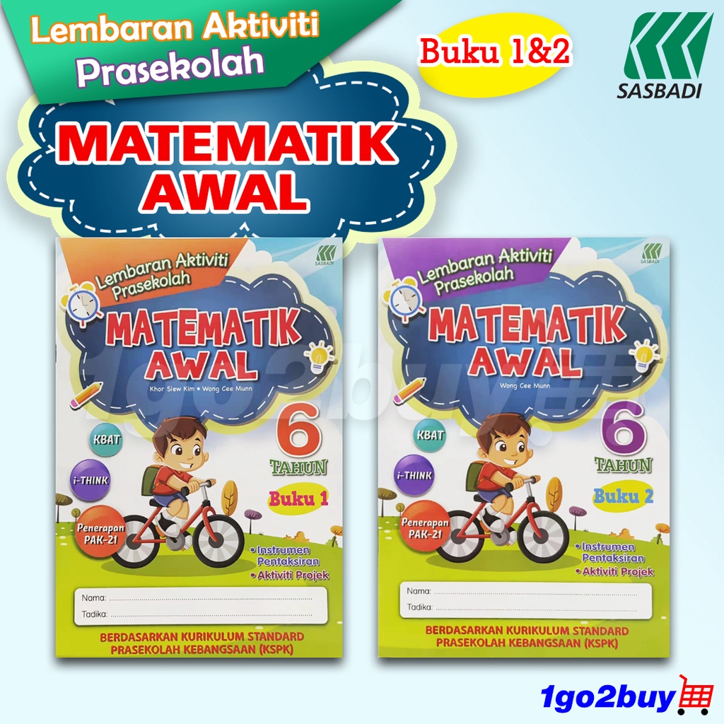 Sasbadi Lembaran Aktiviti Prasekolah Matematik Awal 6 Tahun Buku 1 ...