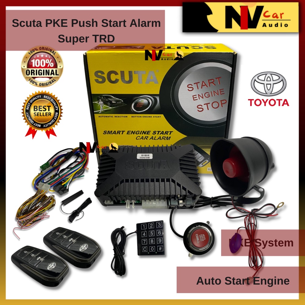 🔥🔥Scuta Push Start Alarm Passive Keyless Entry System with Keypad for ...