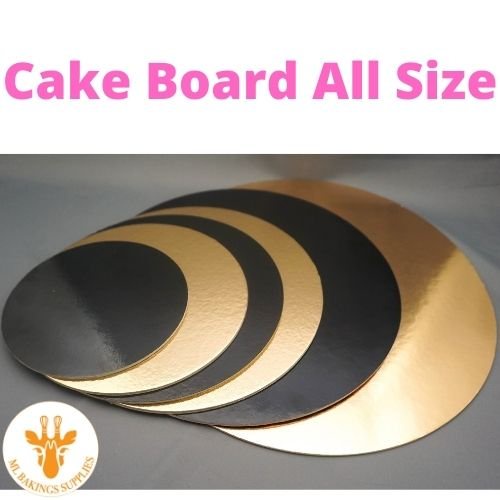 [READY STOCK] 5 PCS CAKE BOARD ROUND/PAPAN KEK PETAK BULAT GOLD,BLACK (14",13",12'',11'',10'',9 ...
