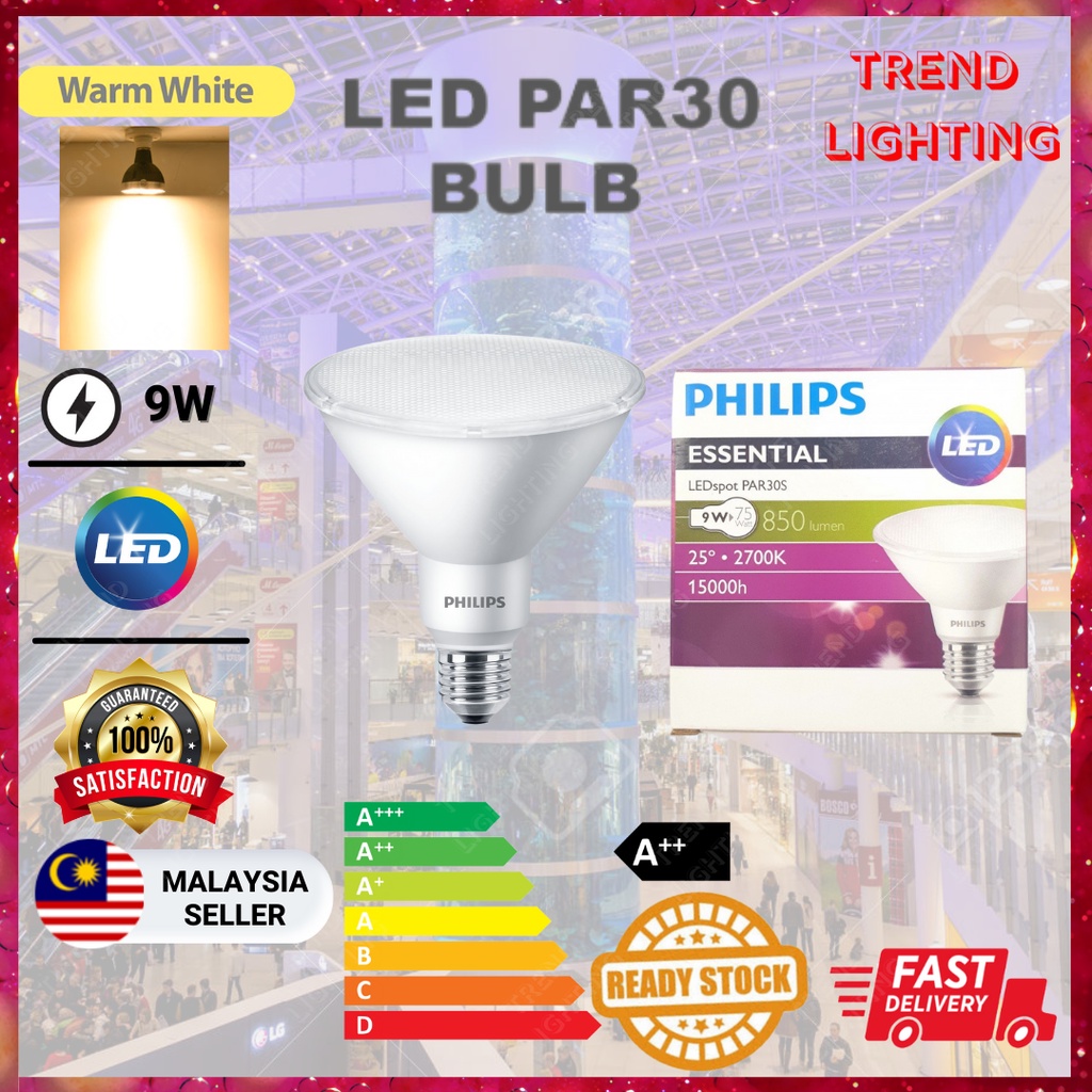 Philips Essential LED Spot LED PAR30s Bulb PAR30S 9W ( Equivalent to ...