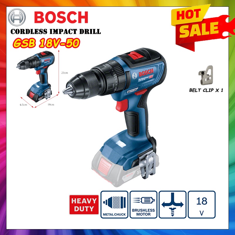 Bosch GSB 18V-50 GSB18V-50 18V Cordless Impact Drill Solo | Shopee Malaysia