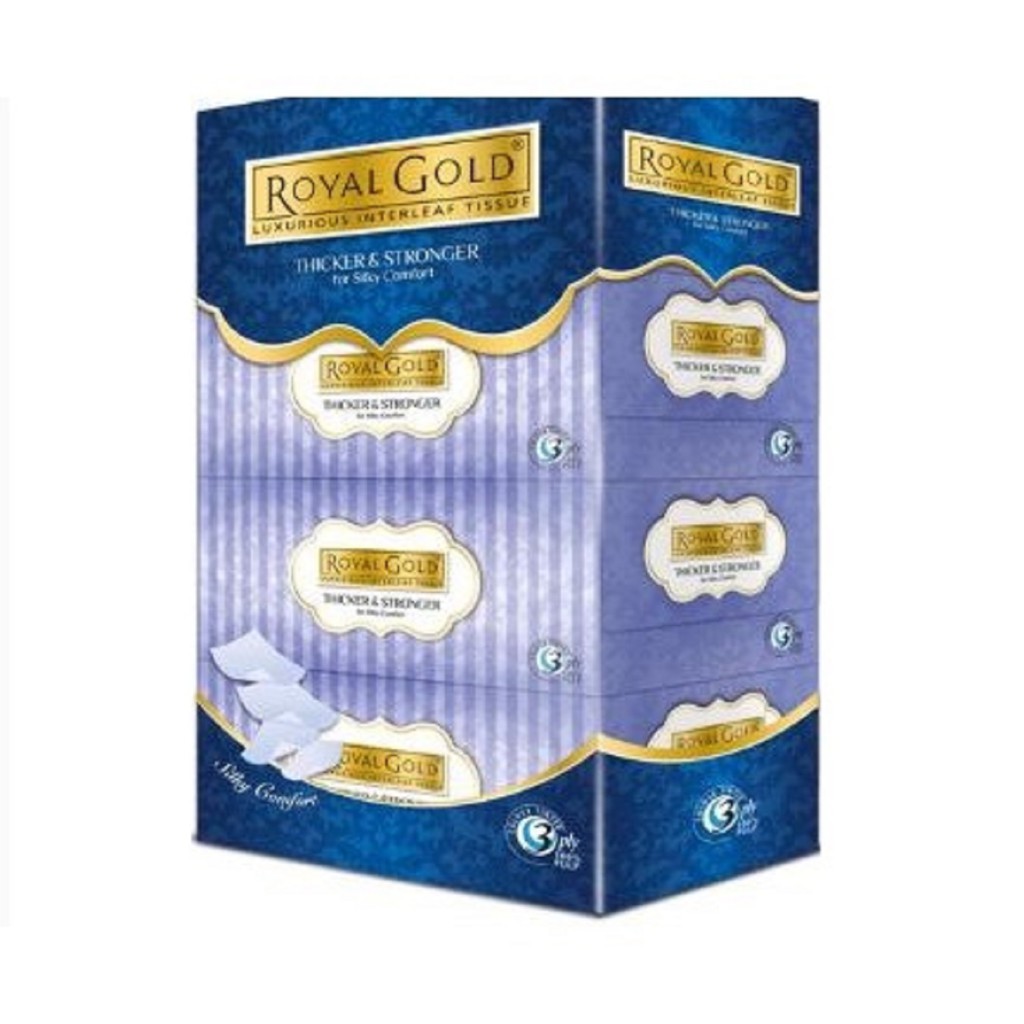 Royal Gold Luxurious Interleaf Tissue 3ply (110pcs x 4box) | Shopee ...