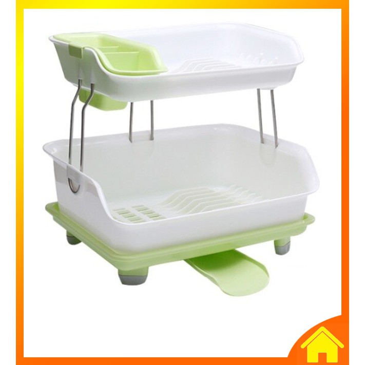 [OneHome] 2 Tier Layer Plastic Dish Rack Plate Bowl Drainer Kitchen ...