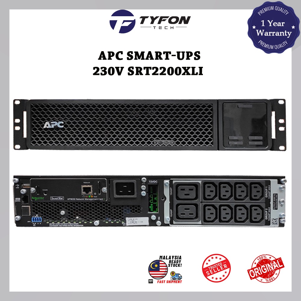 APC Smart-UPS SRT 2200VA 230V SRT2200XLI (Refurbished) | Shopee Malaysia