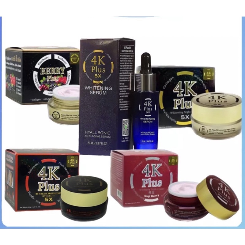 100% original 4K Berry plus 5X white skin cream face Thailan 20g ...