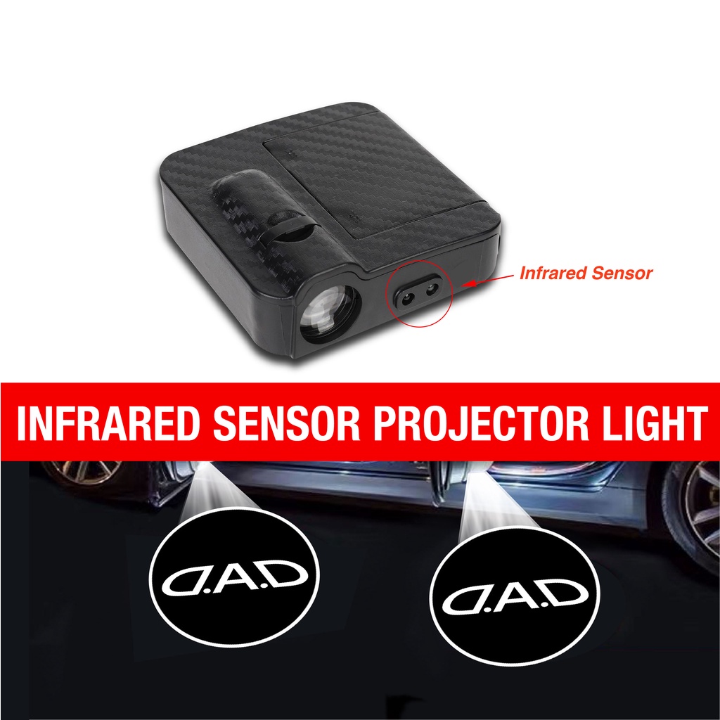 2PCS [DAD] Carbon Car Door Wireless Welcome Light Light Sensor Modified ...