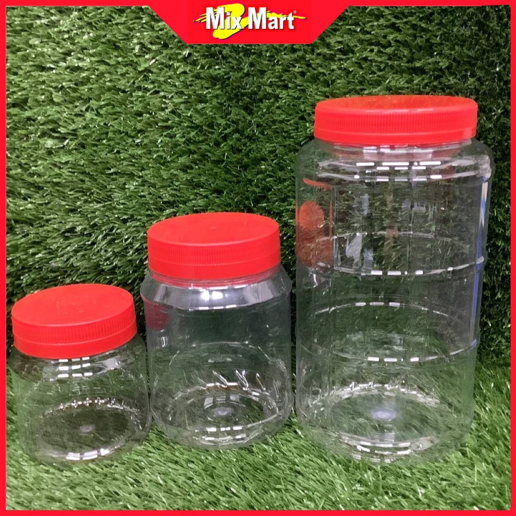 Balang Kuih Raya Plastik Balang Tutup Merah Pelbagai Saiz | Shopee Malaysia