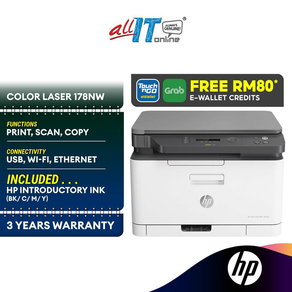 HP Color Laser MFP 178nw Printer (USB/ Wi-Fi/ Ethernet) - 4ZB96A ...