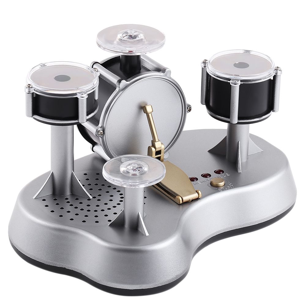 MINI FINGER DRUM SET TOUCH DRUMMING LED LIGHT JAZZ PERCUSSION (GRAY ...