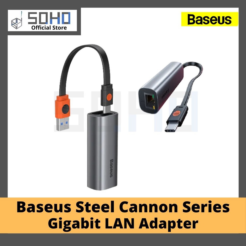Baseus USB Ethernet Adapter 2 in 1 USB Type C Network Card to 1000Mbps ...