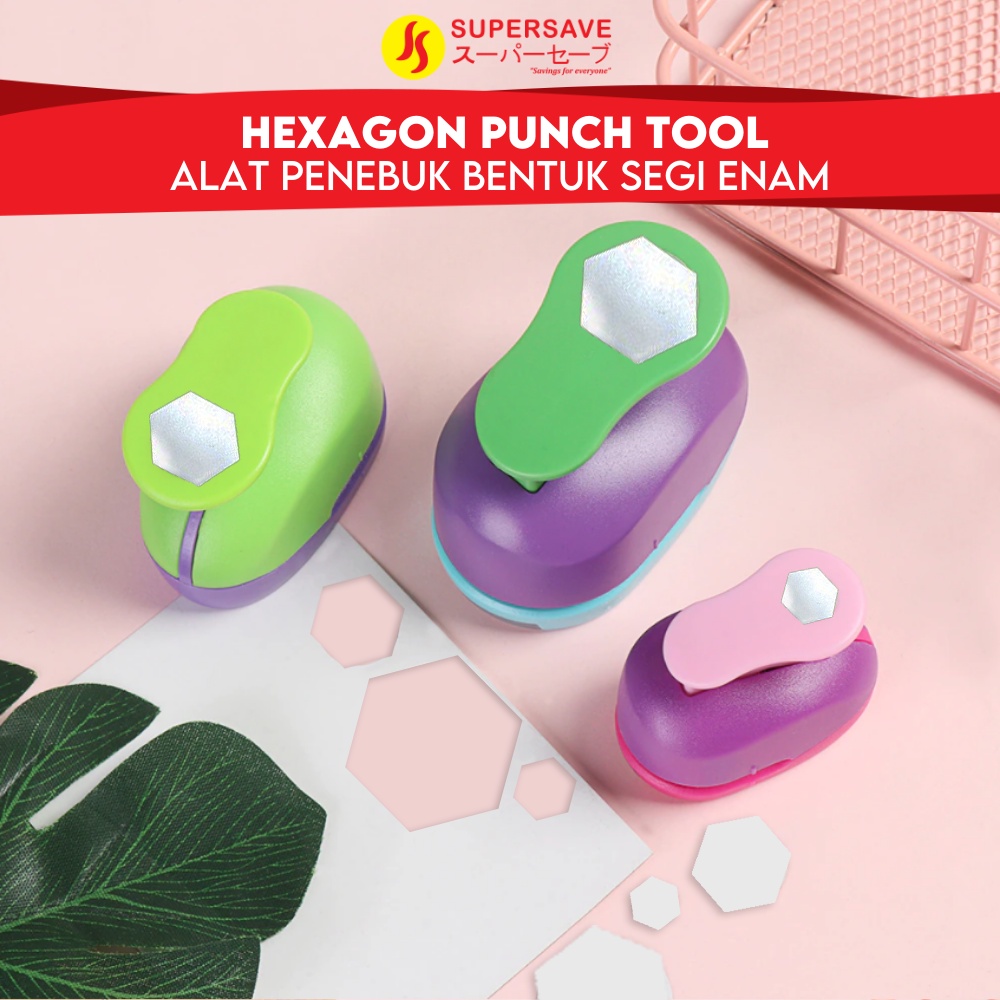 SUPERSAVE Hexagon Foam Maker Hole Punch Craft Punch 1.5inch/2.0inch/3 ...