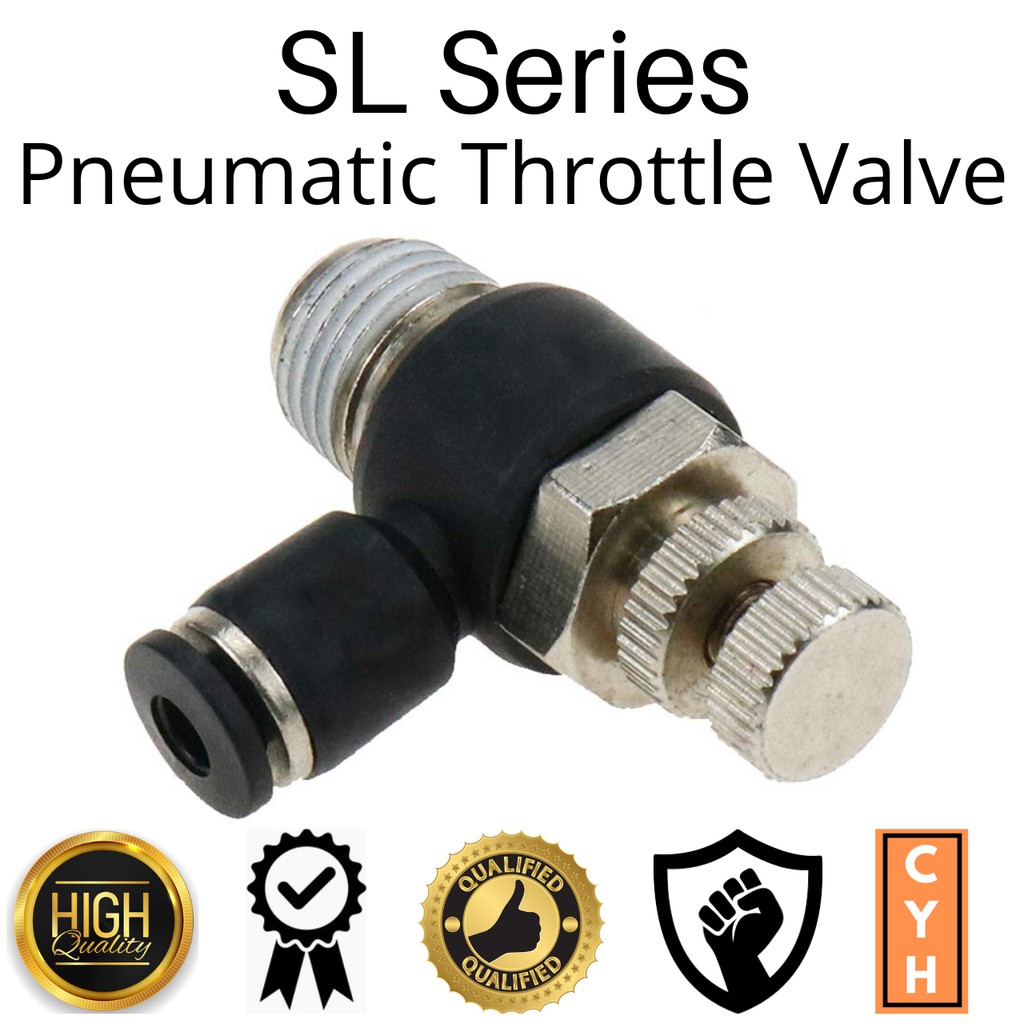 SL Pneumatic Throttle Valve 01 02 03 04 Male Thread Air Flow Speed ...
