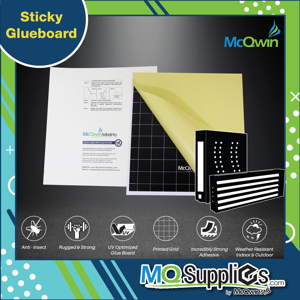 MCQWIN ILT GLUE BOARD 200X250 BLUESTAR & SALAMANDER PEST CONTROL STICK ...
