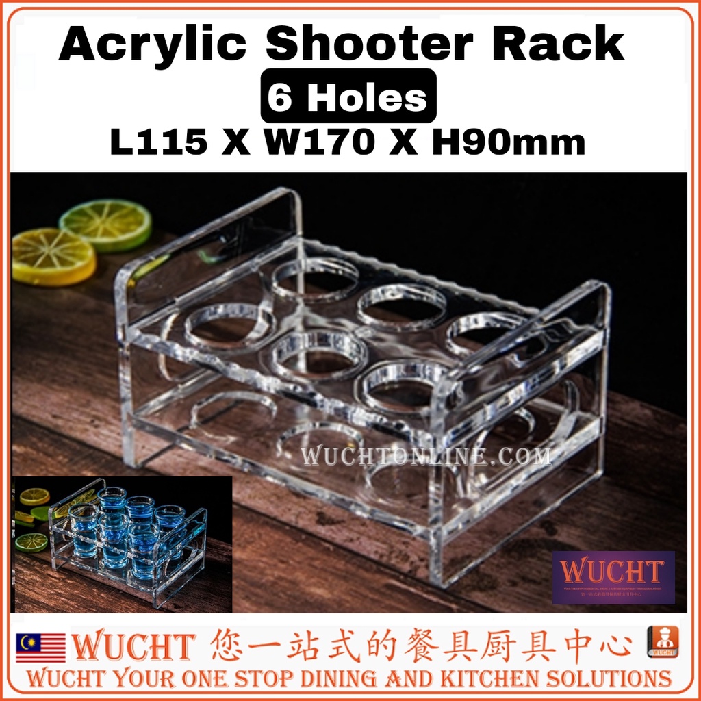 【WUCHT】6 Holes Acrylic Shooter Rack / Clear Acrylic Shot Glass Holder ...