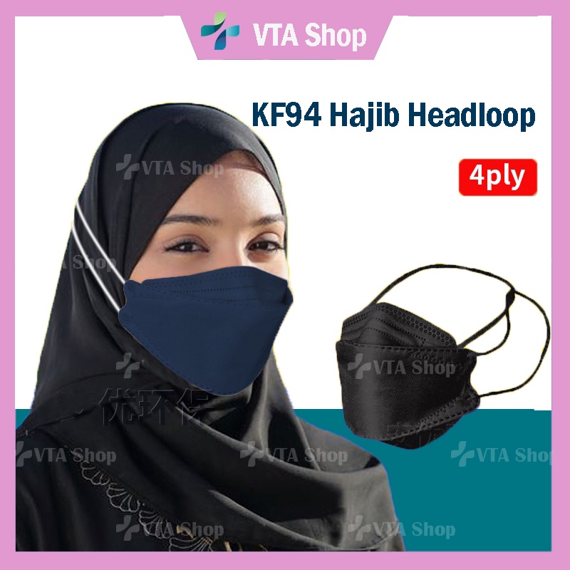 KF94 MASK HEADLOOP MASK HIJAB MASK KF94 !!4 LAYERS PROTECTION!! FACE ...