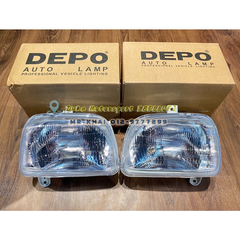 Depo Perodua Kancil 1994 Head Lamp Square Headlamp Plastic Lampu Clear ...