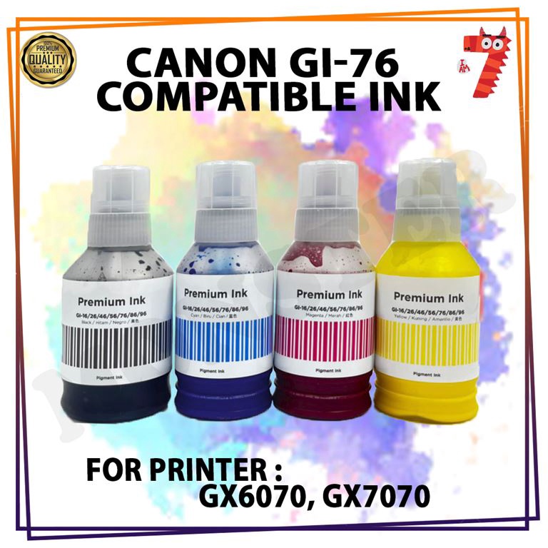 GI-76 GI76 GI 76 Compatible Ink Refill (Black/Cyan/Magenta/Yellow ...
