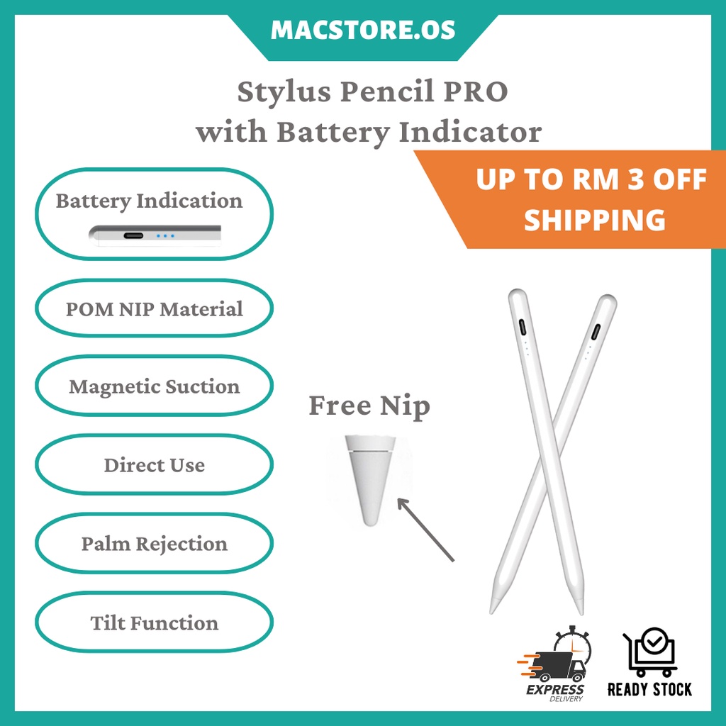 [Warranty] High Quality Stylus Pencil Pro with Palm Rejection with ...