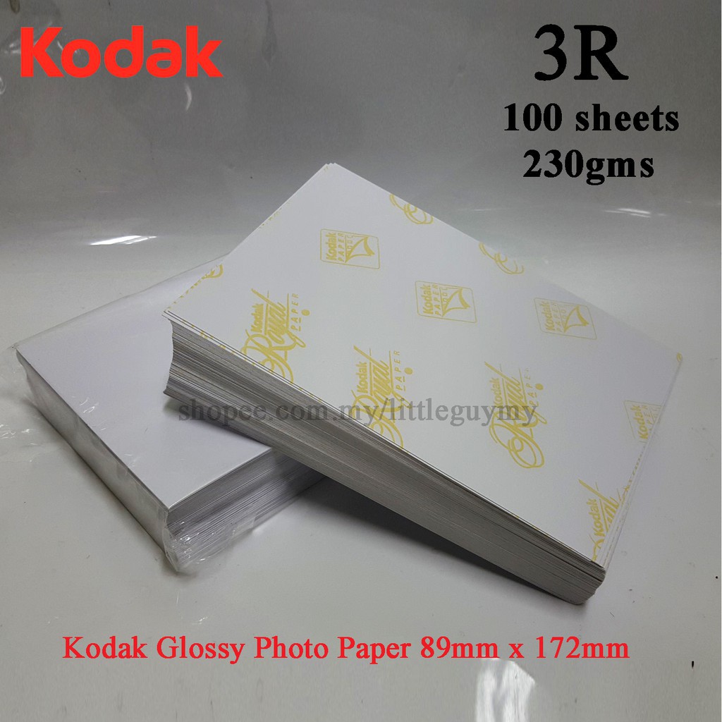 Kodak 3R / 4R / 5R / A4 Glossy Photo Paper 230gsm-100 sheets/pack ...