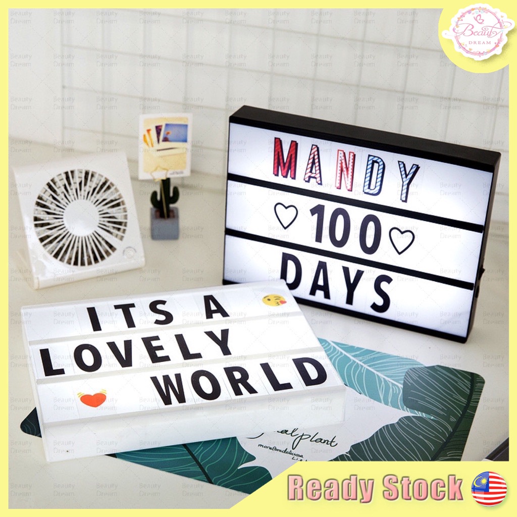 ⚡️Ready Stock⚡️A4 LED Box Light Box Message Alphabet Letter Box ...
