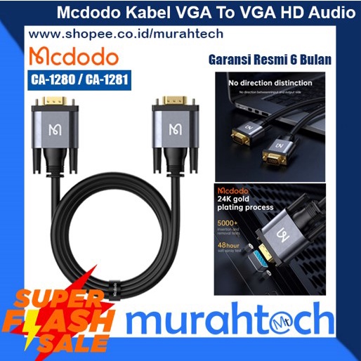 Mcdodo Cable VGA To VGA HD Audio Video Cable Laptop Computer CA-128 ...