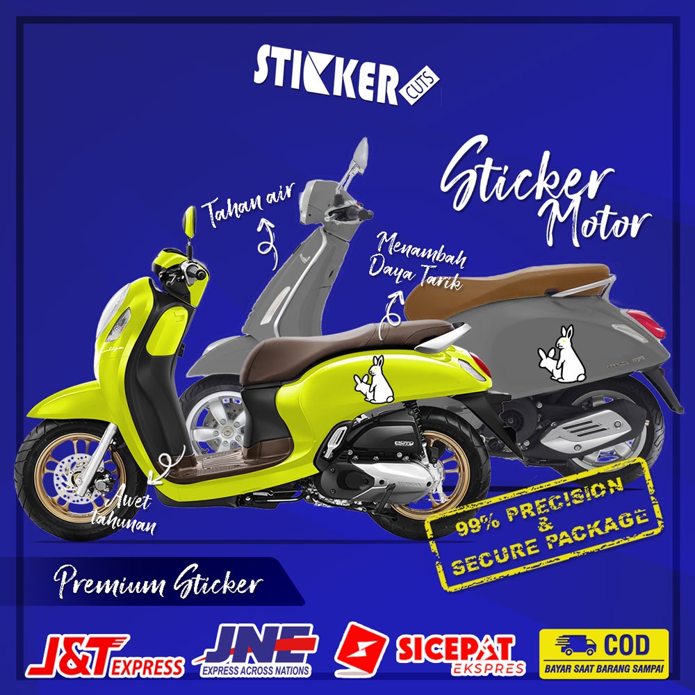 Vespa SCOOPY Rabbit Rabbit Stickers Stickers | Shopee Malaysia