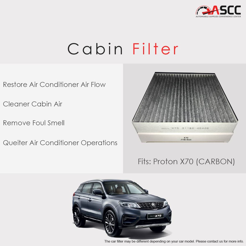 Cabin Filter CARBON: Proton X70 2018 - Present | Shopee Malaysia