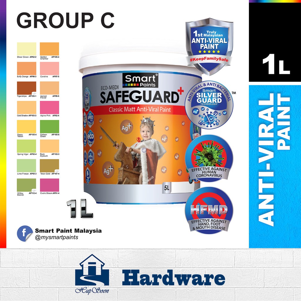 Smart Paints Eco-Medi SafeGuard+ Anti-Viral/Anti-Bacterial Interior ...