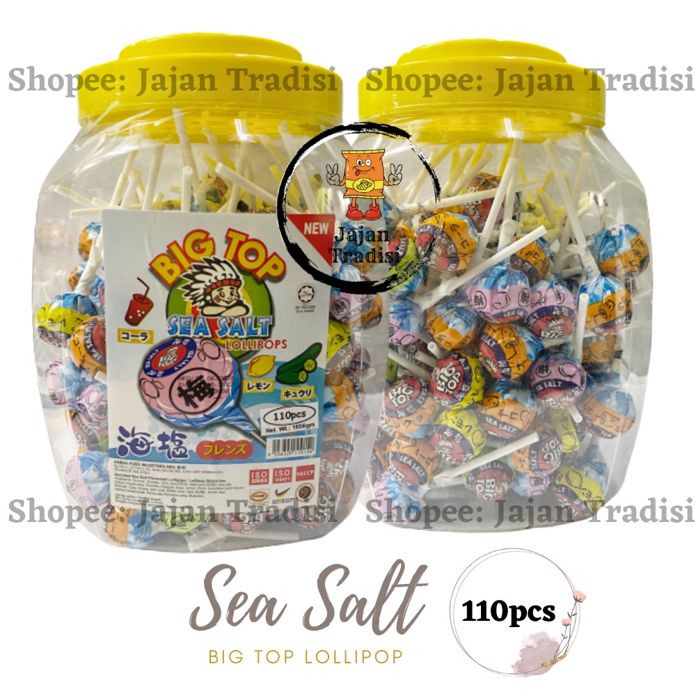 BIG TOP LOLLIPOP [110'S] MIXED FRUIT/ SEA SALT FOR DOOR GIFT/ PARTY GOODIES BAG /BIRTHDAY PARTY ...
