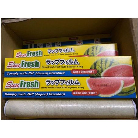 TAPAU - Sun Fresh Food Wrap Film (30cm x 30meter) Household PVC Food ...