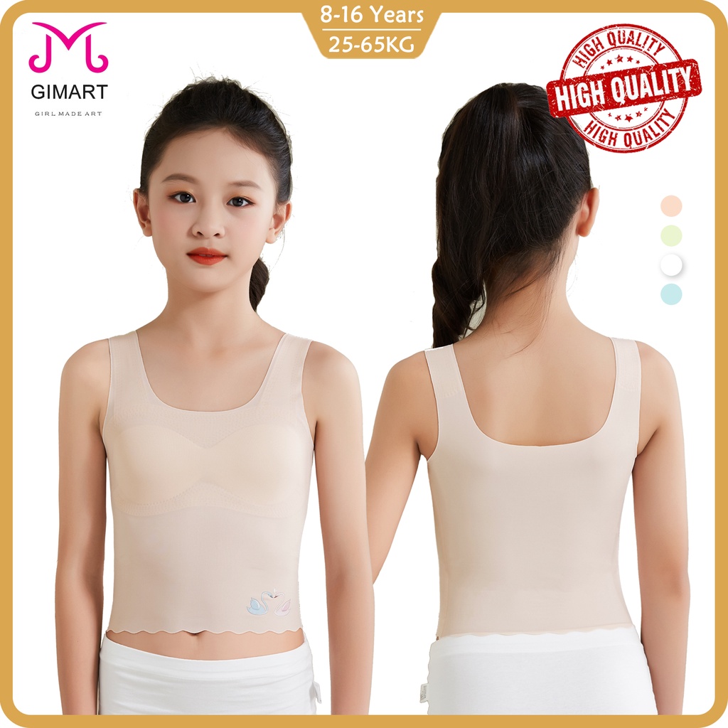 【Ready stock】(8-16) Girls Training Bra Underwear Baby Bra Anti Peering Teenage Sport Bra ...