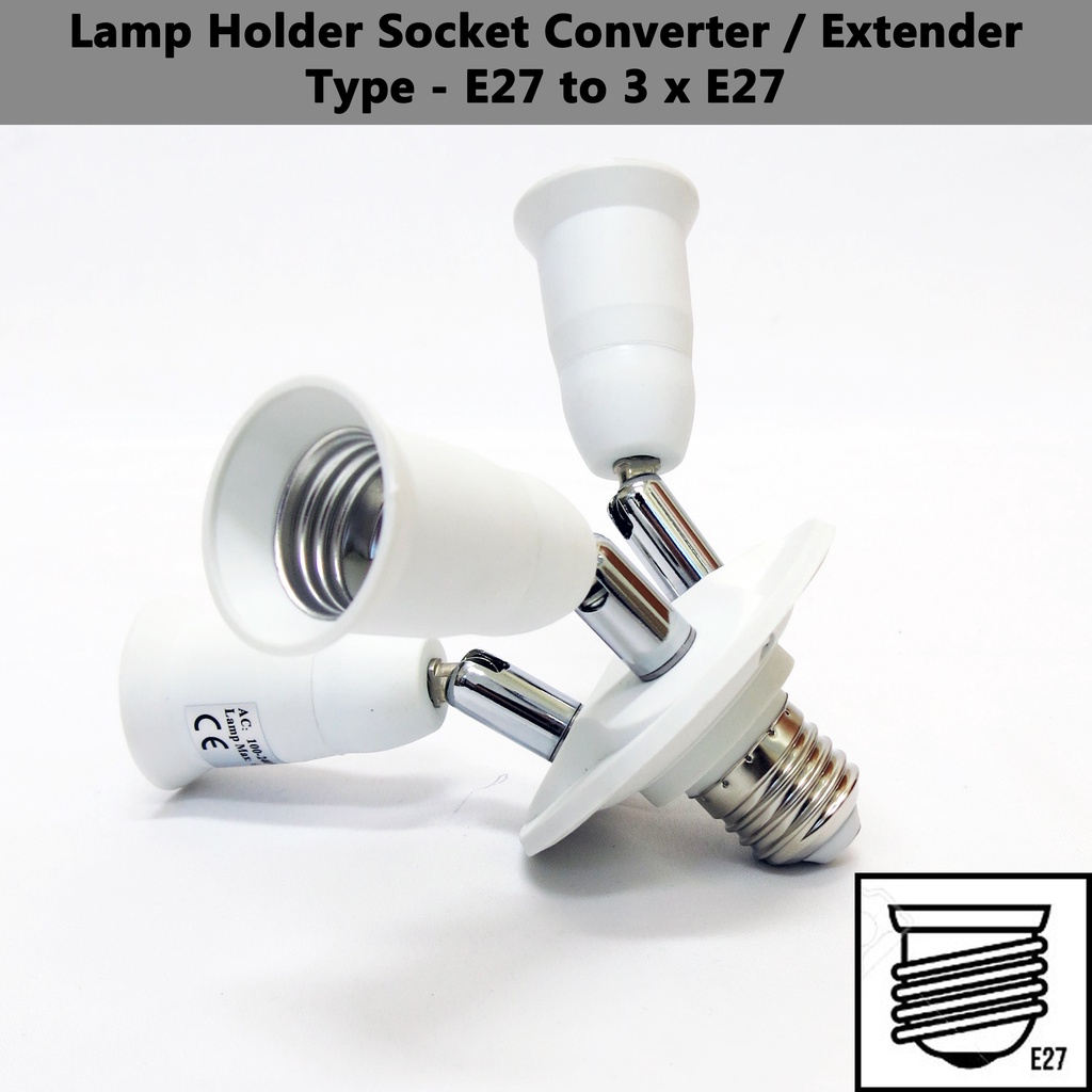 3H Penukar Soket Pemegang Lampu Mentol E27 ke [3 x E27/5 x E27 ...