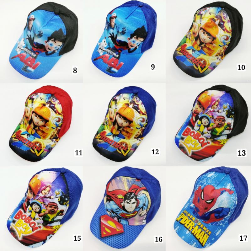 Kids Cap Hat Cartoon Children Boy Girl Topi Budak Cartoon Cap | Shopee ...