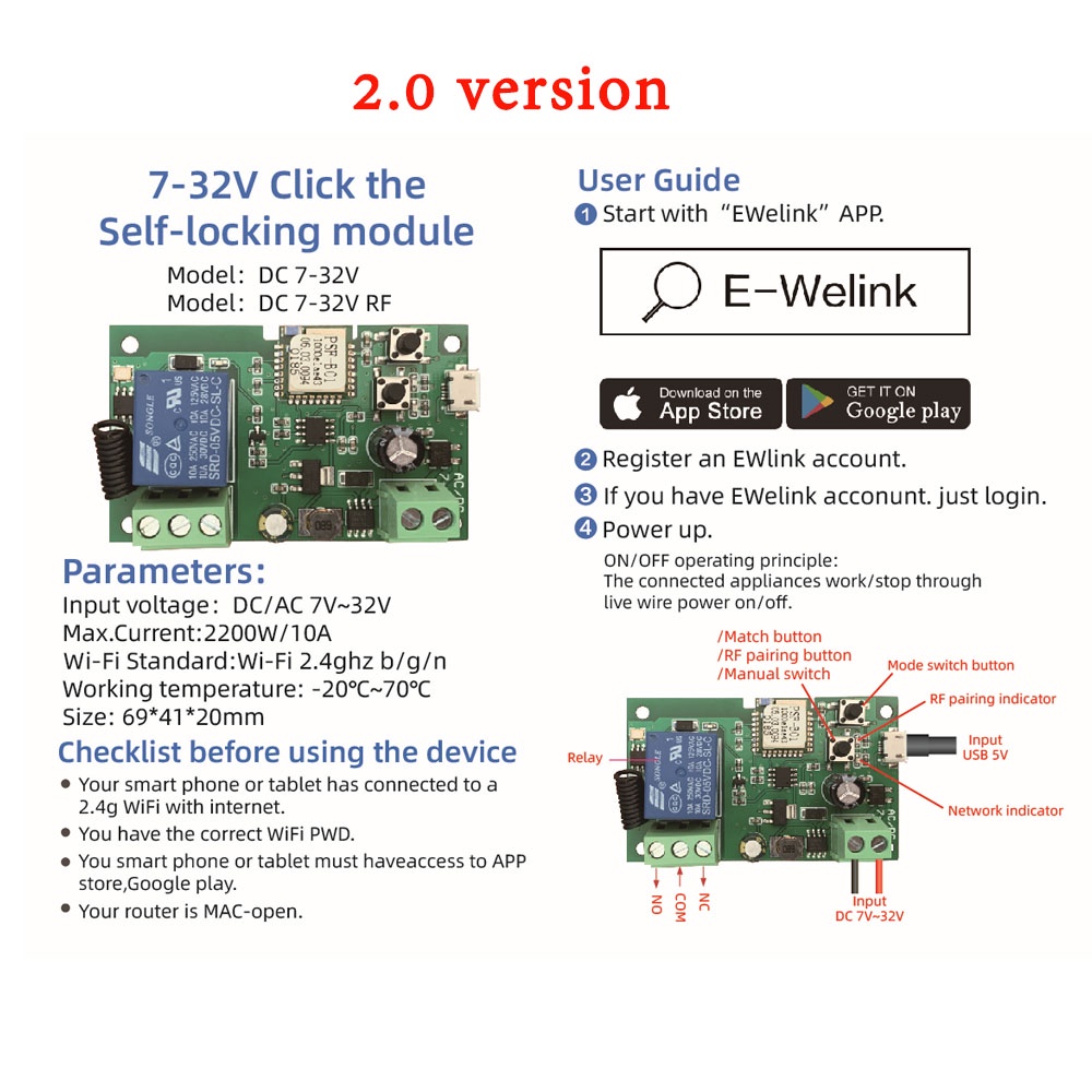 DIYMORE Ewelink Automatic door WiFi Wireless Smart Switch Home Relay ... DIYMORE Ewelink Automatic door WiFi Wireless Smart Switch Home Relay ...