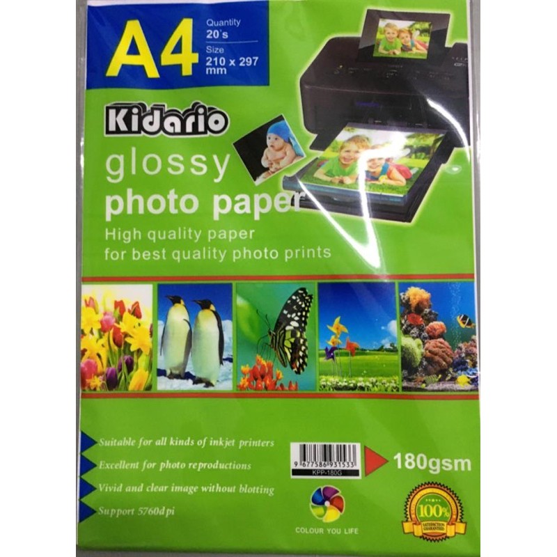 GLOSSY PHOTO PAPER / INKJET PAPER A4 20sheets 210G 20'S🔥🔥 | Shopee Malaysia