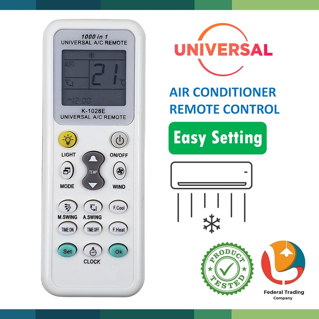 Universal Air Cond Aircond Air Conditioner Remote Control K-1028E ...