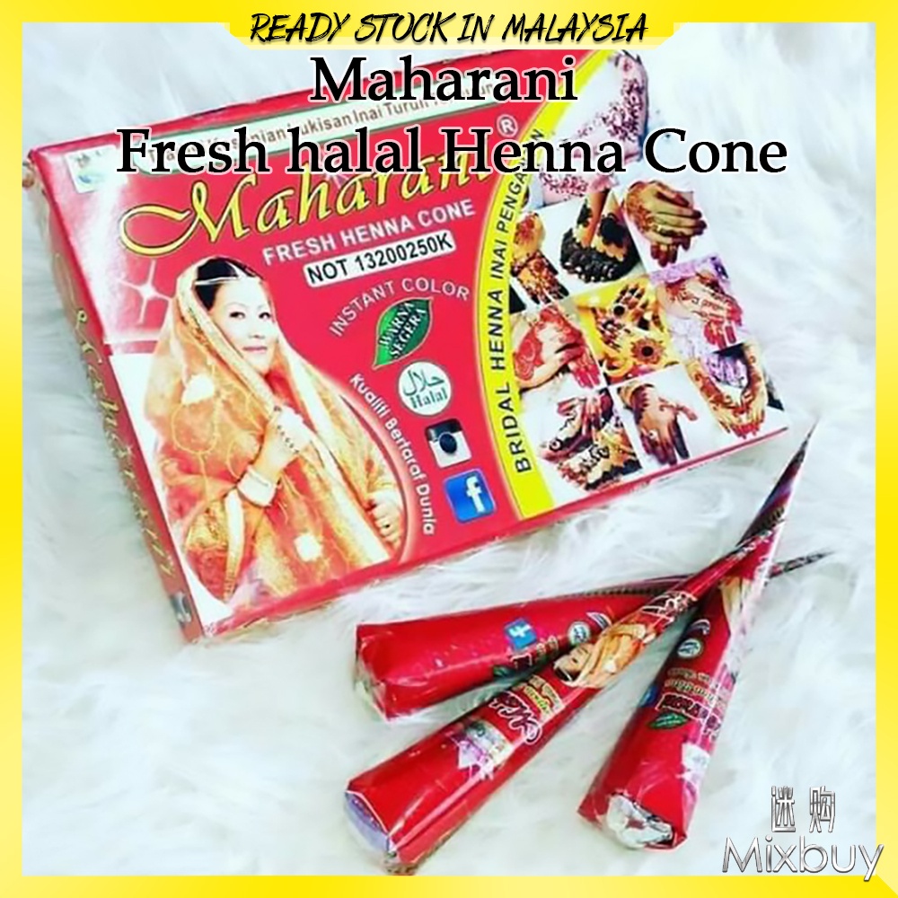 Maharani Fresh halal Henna Cone Inai Maharani Kon/Lukis Size Besar ( 1 ...