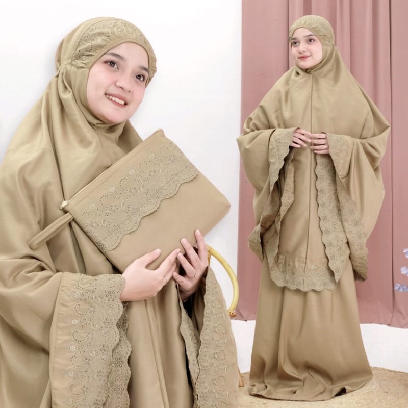 Telekung Putih Hitam Cotton Sejuk/Kain Solat Wanita Travel/Kain ...