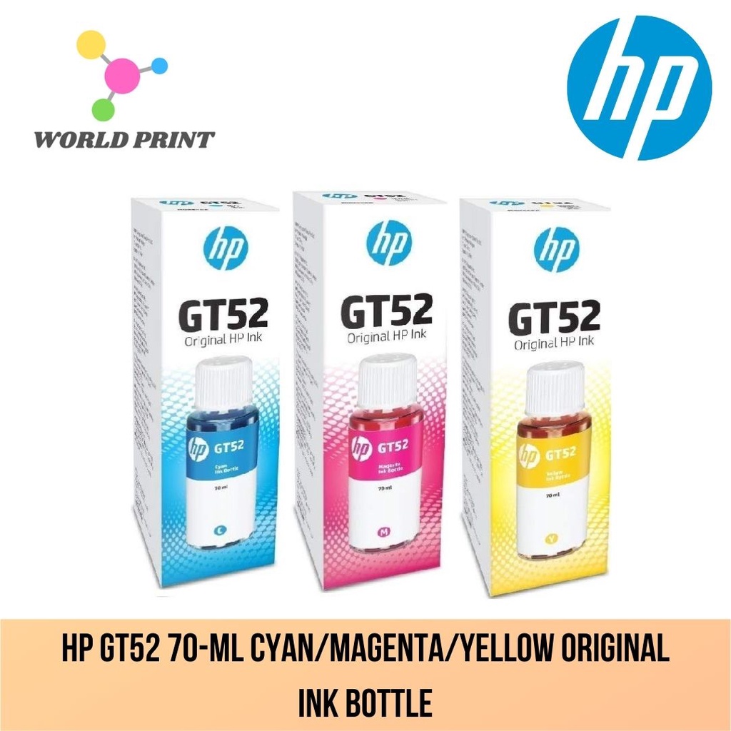 HP GT52 70-ml Cyan/magenta/Yellow Original Ink Bottle | Shopee Malaysia