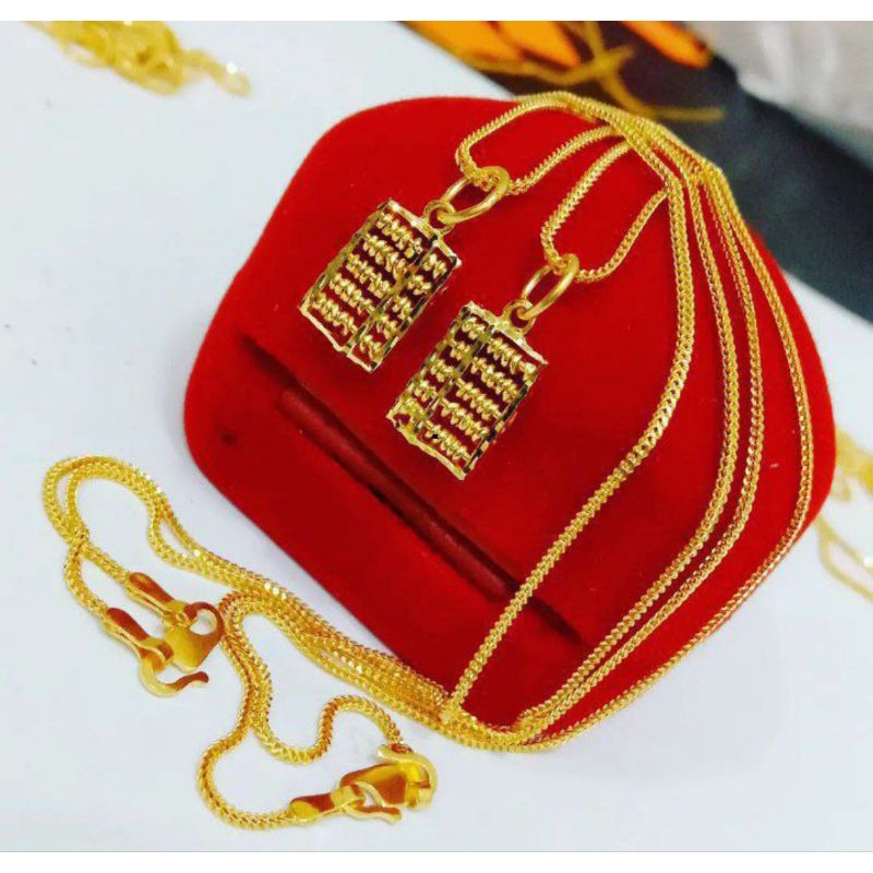 rantai leher belut loket sempoa emas 916 tulen | Shopee Malaysia