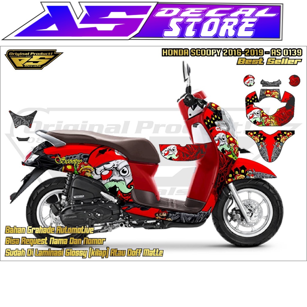 0139 DECAL STICKER FULL BODY CUSTOM MOTORCYCLE SCOOPY | Shopee Malaysia