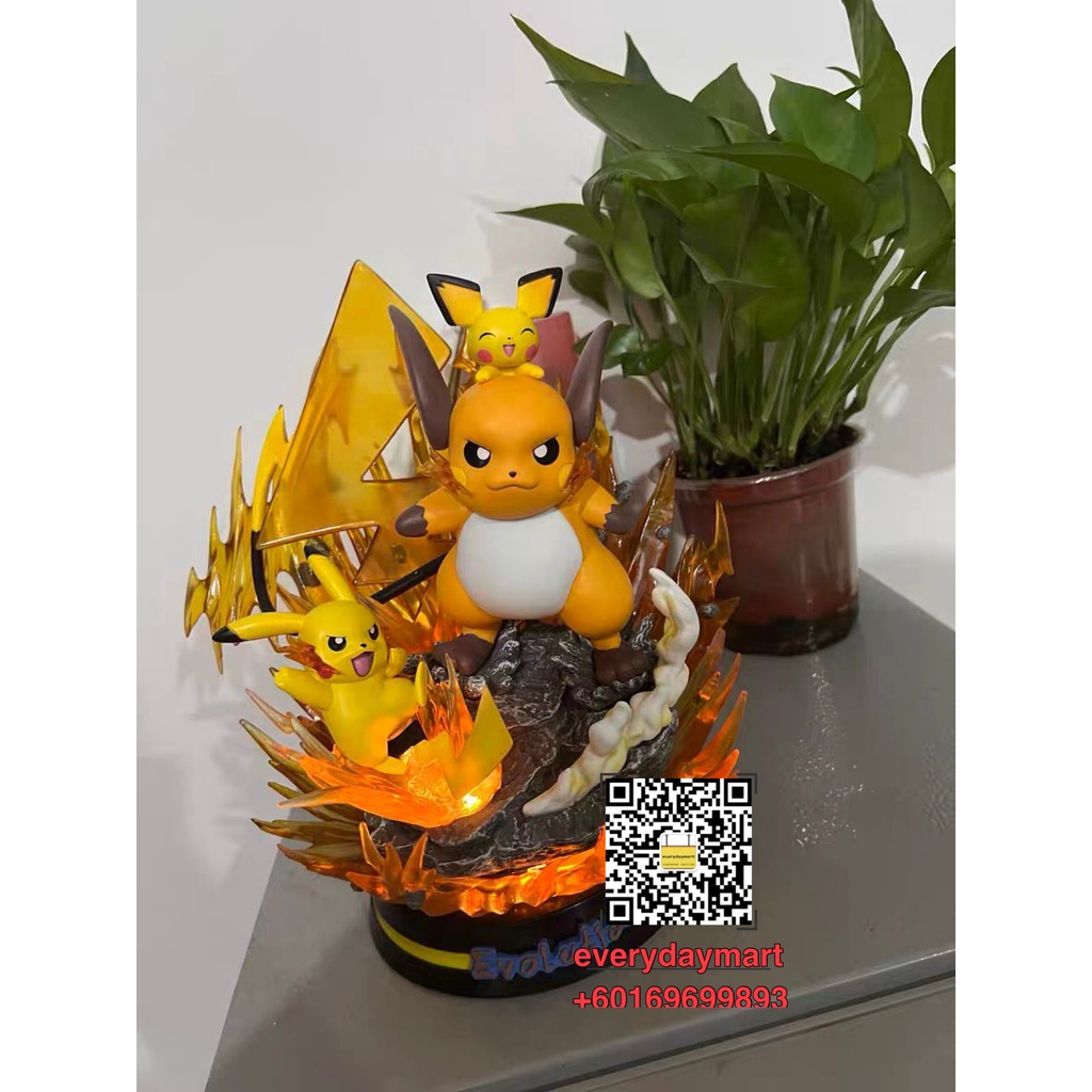 POKÉMON💥PIKACHU EVOLUTION ILLUMINATED 25cm💥ACTION FIGURE TOYS STATUES🔥 ...