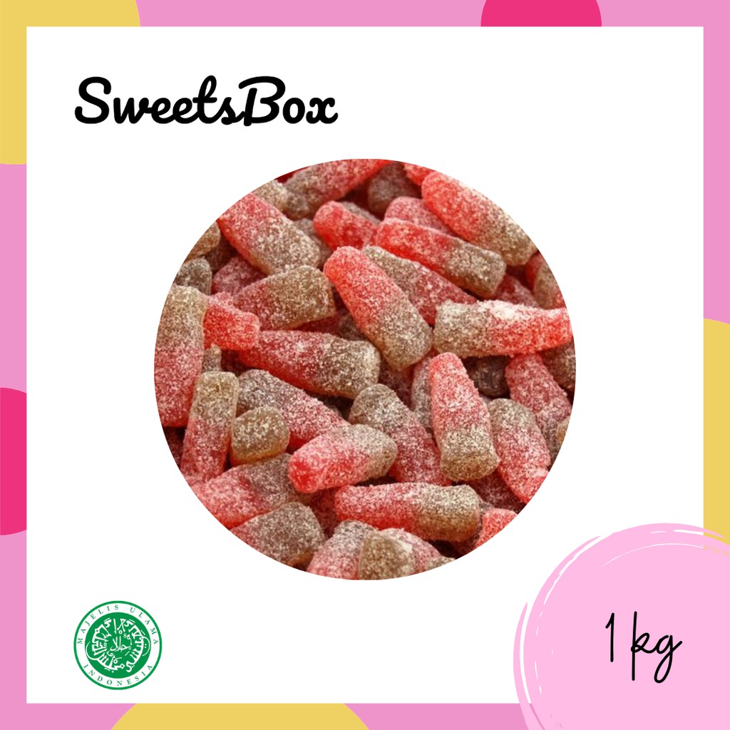 Sweetsbox | Haribo Fizz Cherry Cola Bottle 1KG - Tasty Halal Candy Gummy Gula-Gula Masam Manis ...