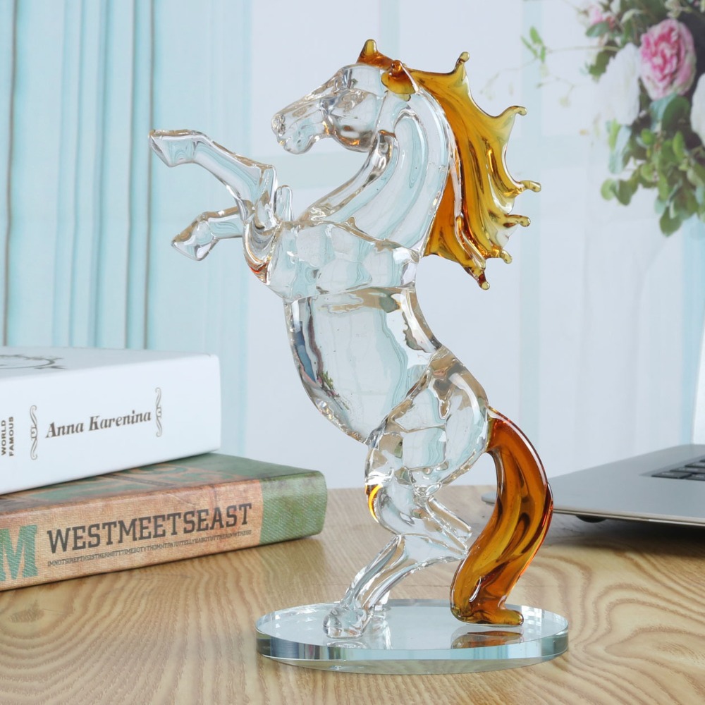 Crystal Horse Figurines Collection Glass Horse Animal Paperweight Table ...